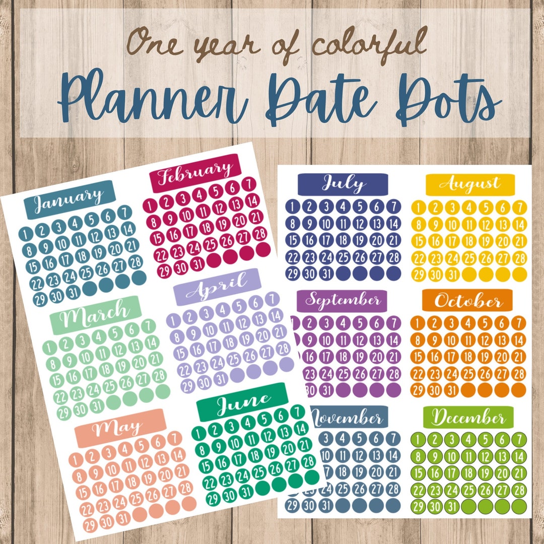 Date Dot Planner Stickers | Removable Mini Sticky Note Dot Stickers for ...