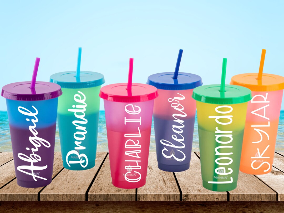 Customizable Color Changing Cups white Font 24 Ounce Personalized Cups ...