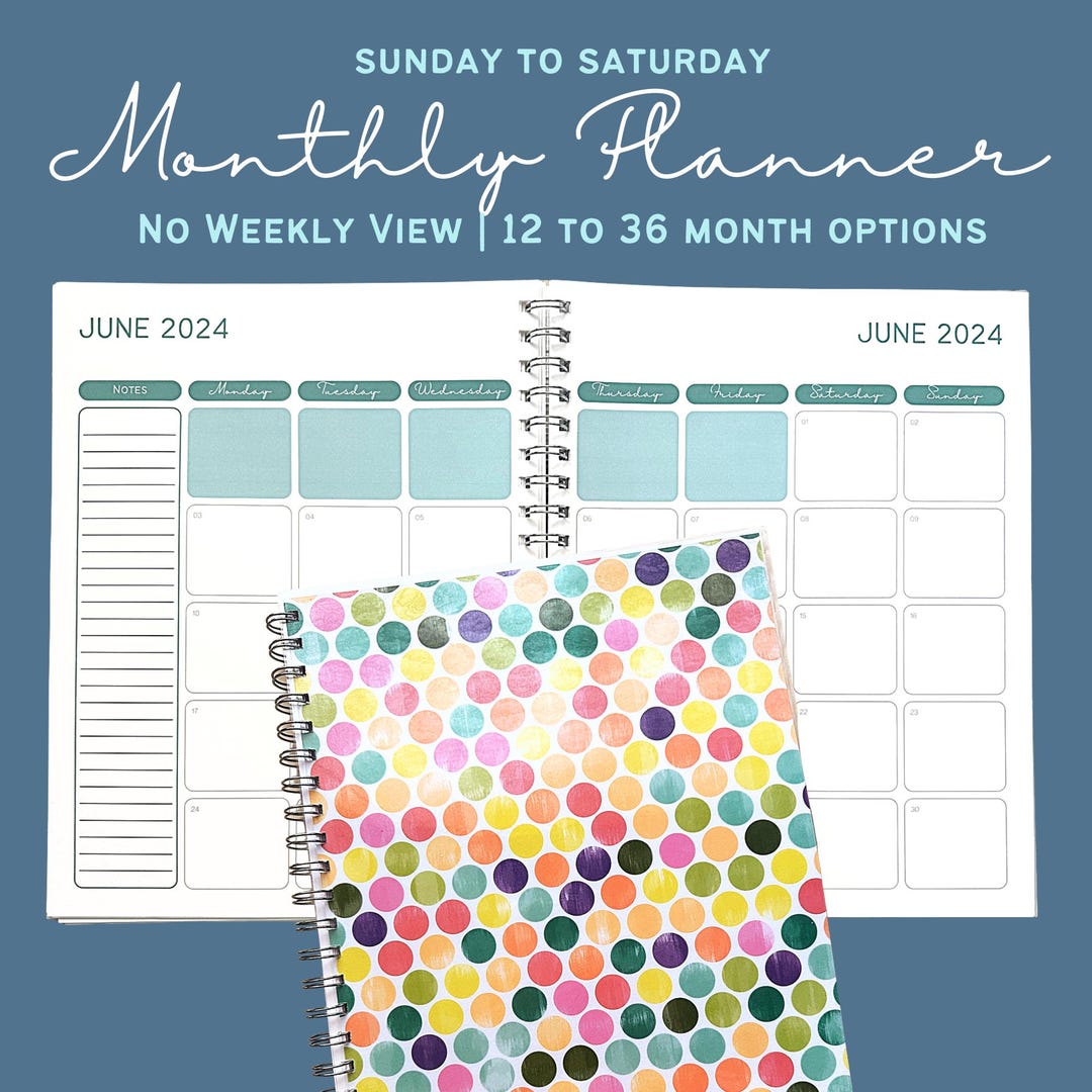 8.5x11 Sun-sat 2026 Monthly Planner | 2026 12 to 36 Month Planner ...