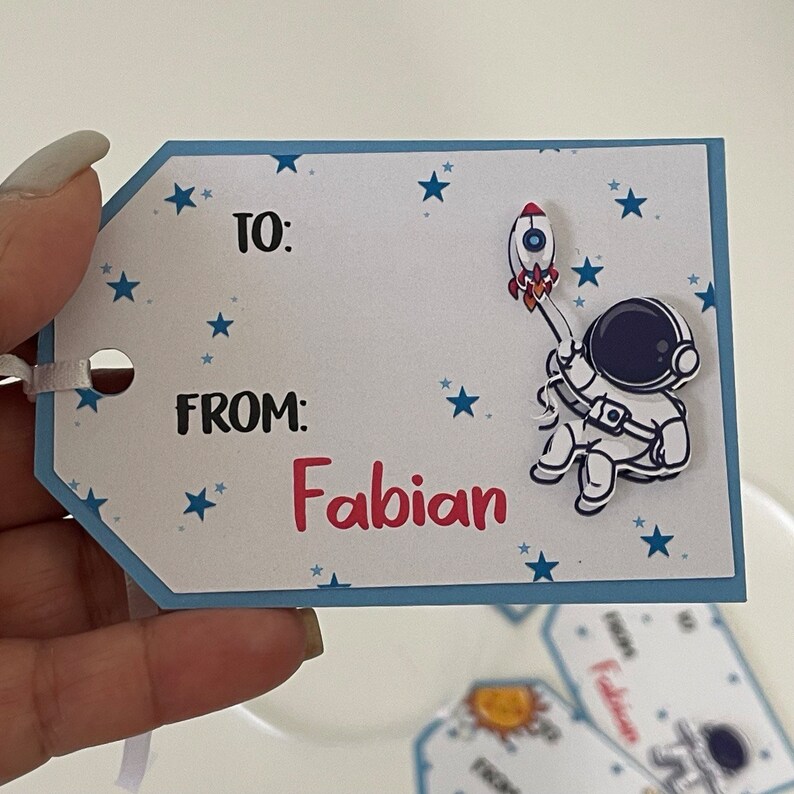 ASTRONAUT Personalized Gift Tags, SPACE Pesonalized Gift Tags ...