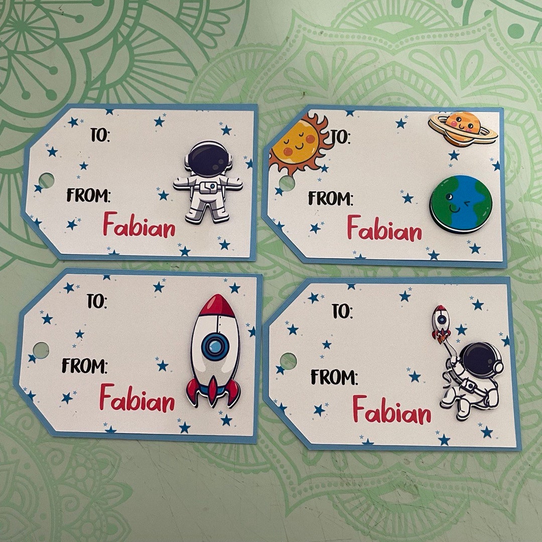 ASTRONAUT Personalized Gift Tags, SPACE Pesonalized Gift Tags ...