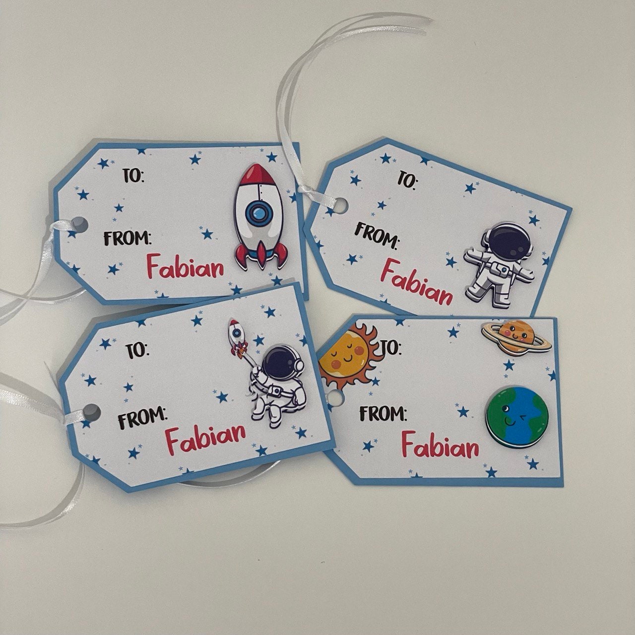 ASTRONAUT Personalized Gift Tags, SPACE Pesonalized Gift Tags ...
