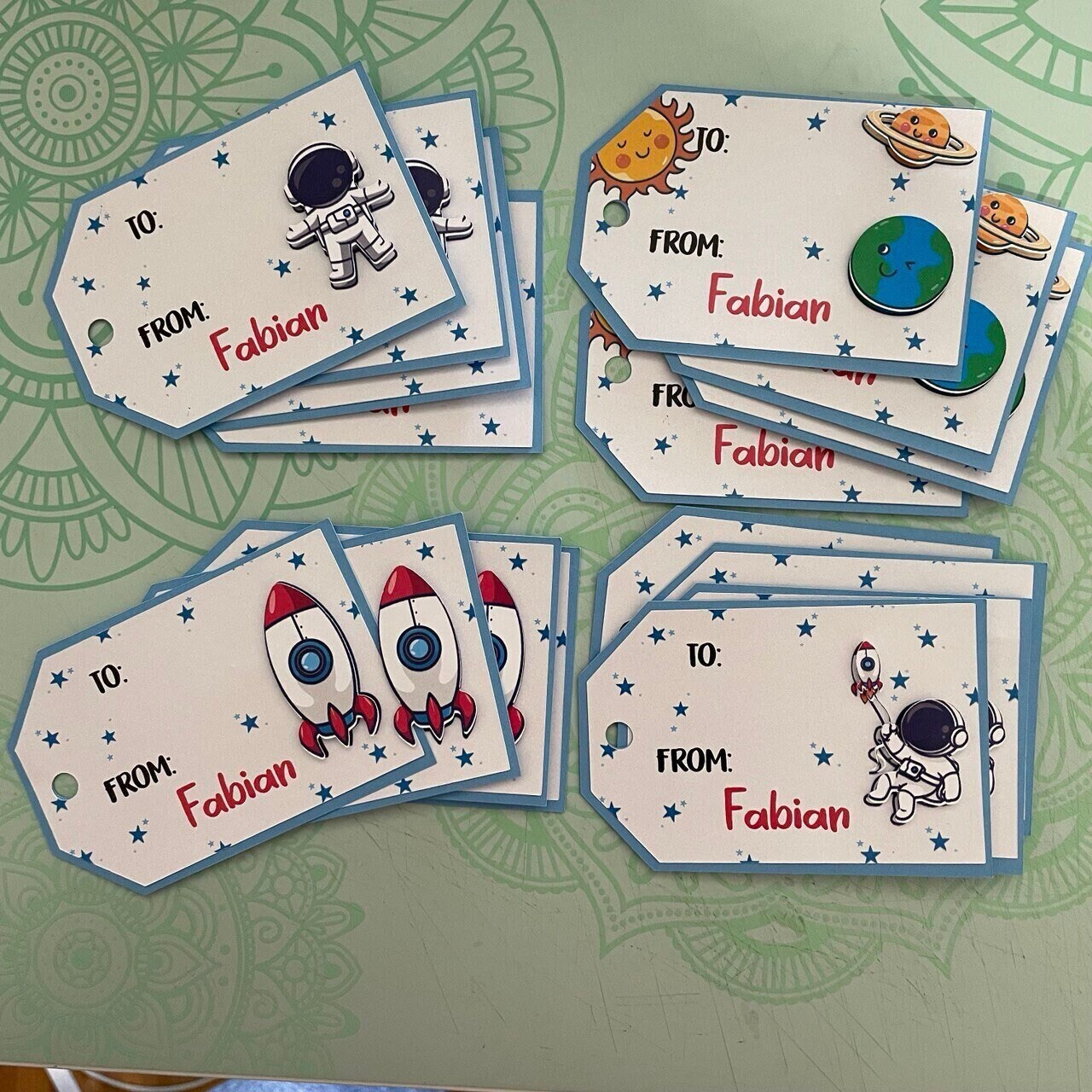 ASTRONAUT Personalized Gift Tags, SPACE Pesonalized Gift Tags ...