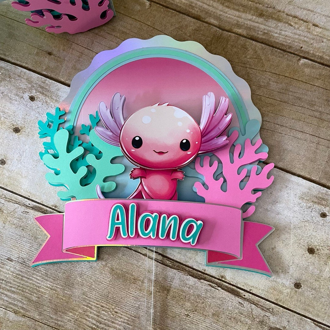 Axolotl CAKE TOPPER, Axolotl Party Decorations, Axolotl Theme Party ...