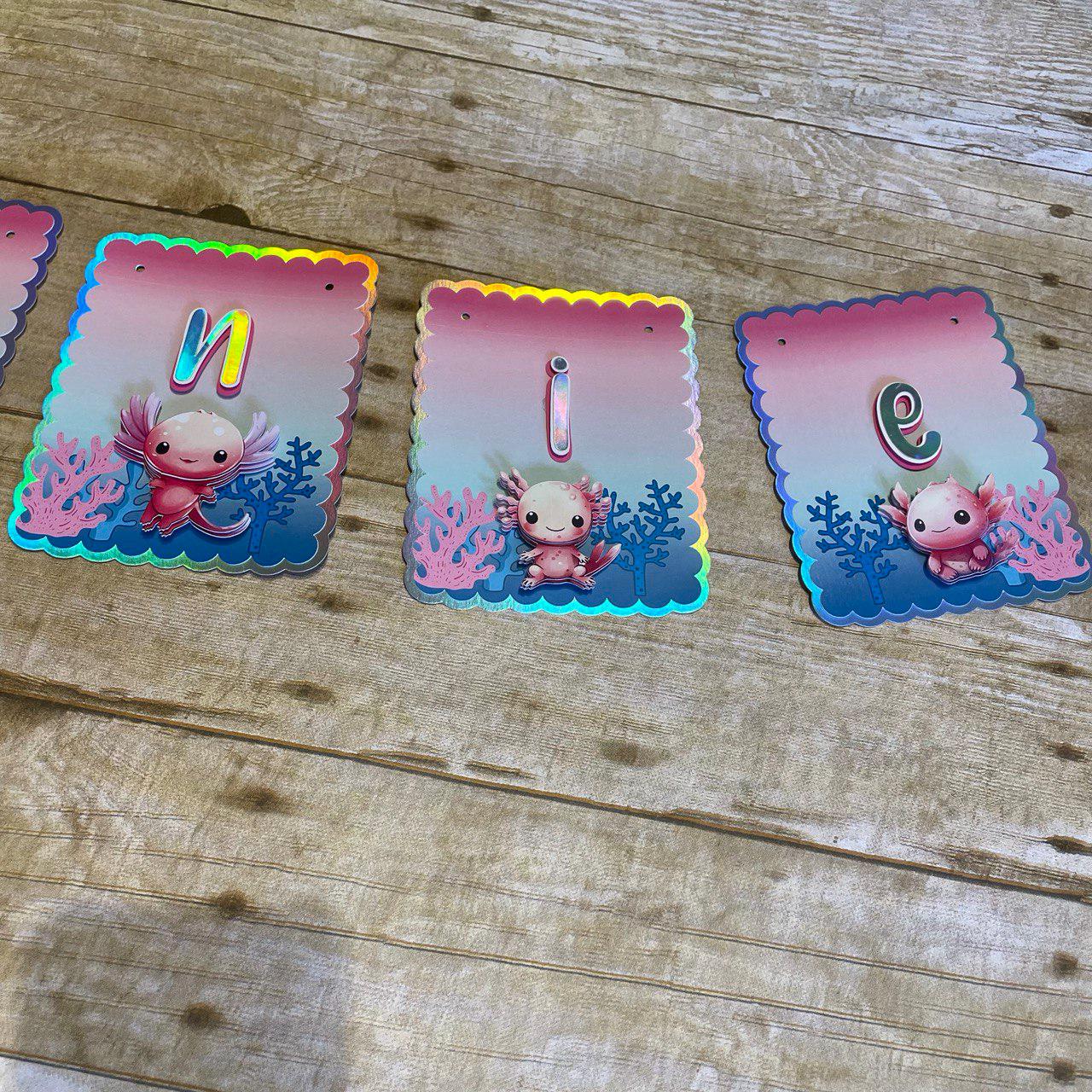 AXOLOTL Banner, Axolotl Inspired Theme Banner, Axolotl Party ...
