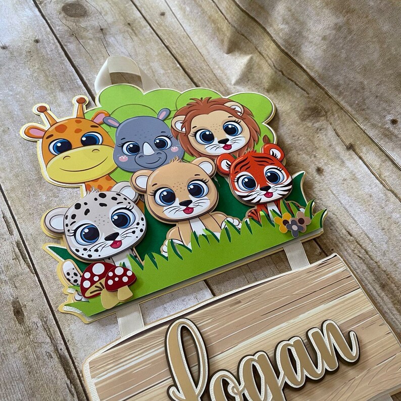 Cute Animals BIRTH ANNOUNCEMENT SIGN, Welcome Baby Sign, Personalized ...