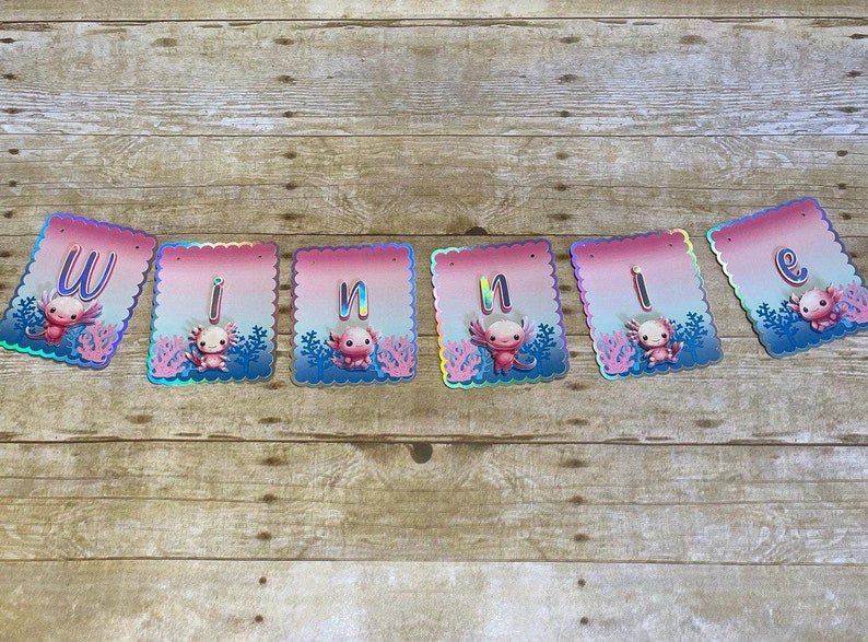 AXOLOTL Banner, Axolotl Inspired Theme Banner, Axolotl Party ...