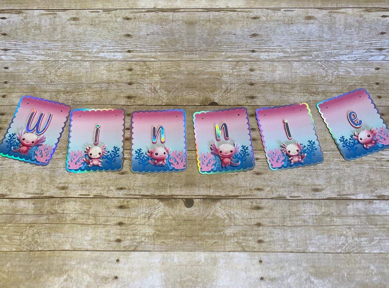 AXOLOTL Banner, Axolotl Inspired Theme Banner, Axolotl Party ...