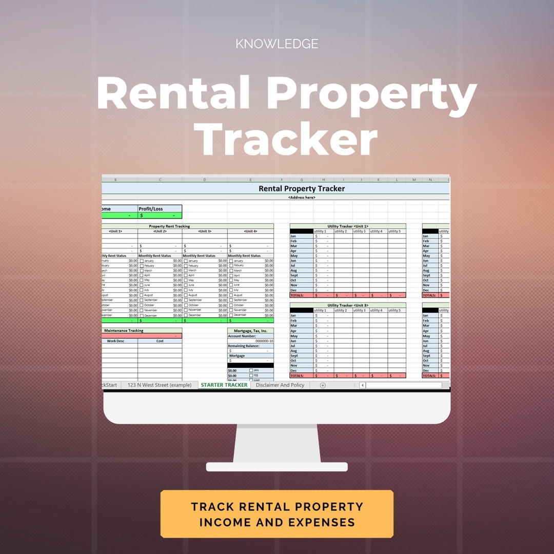 Rental Property Tracker - Simple Tracker for the Year - Etsy