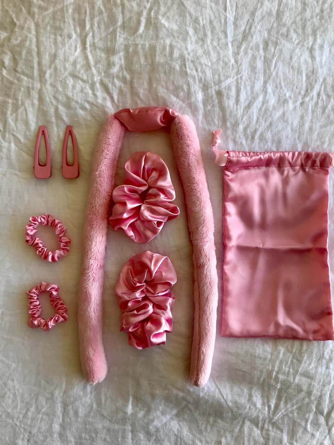 Heatless Hair Curling Kit Premium Microfibre Band Satin Scrunchies ...