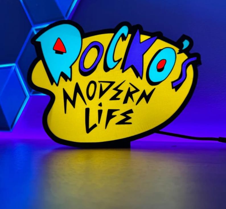 Fan Art Inspired 3D Printed Rocko Lightbox Retro TV Wall Light Box - Etsy