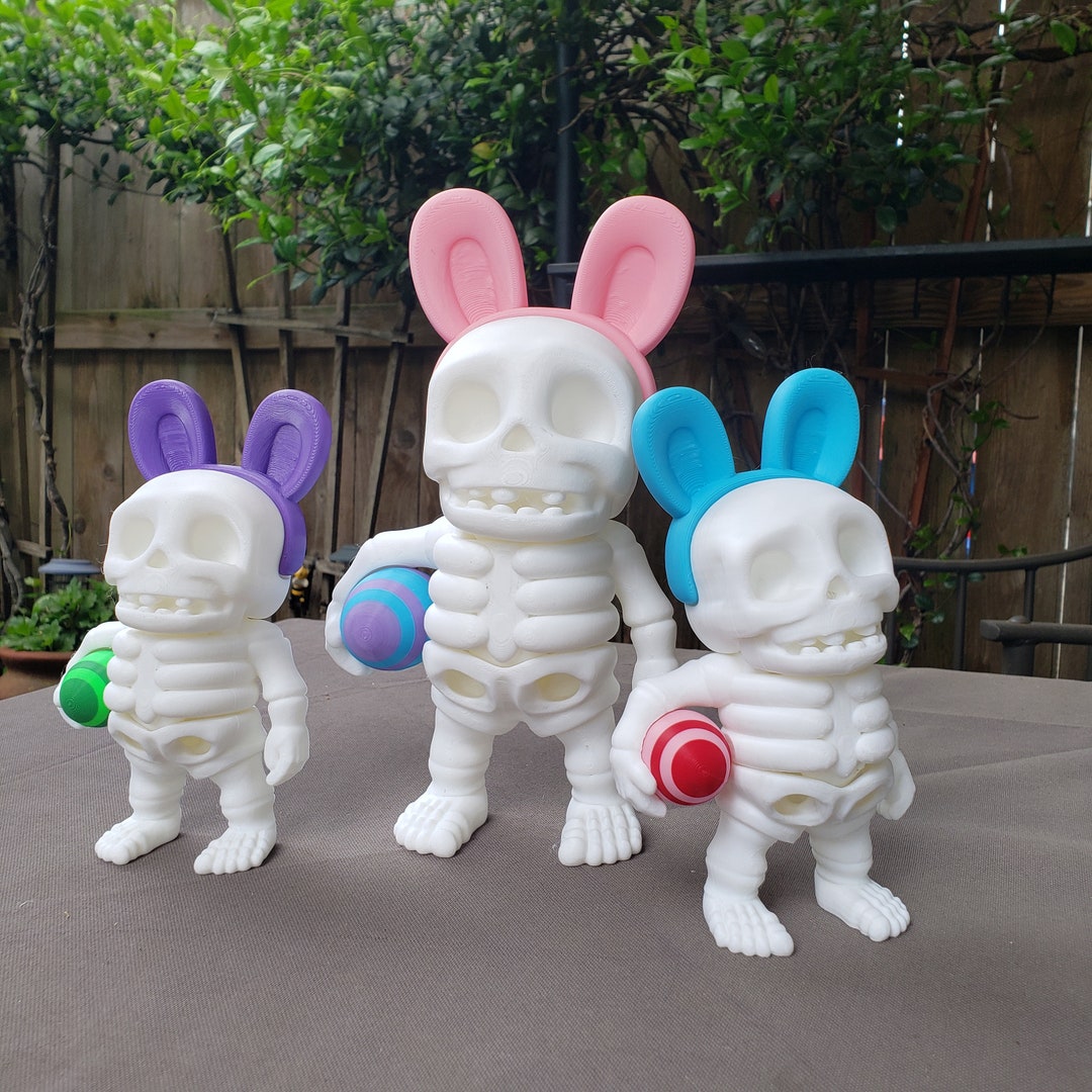 Cute 3D Printed Skeleton With Bunny Ears Easter Skull - Etsy