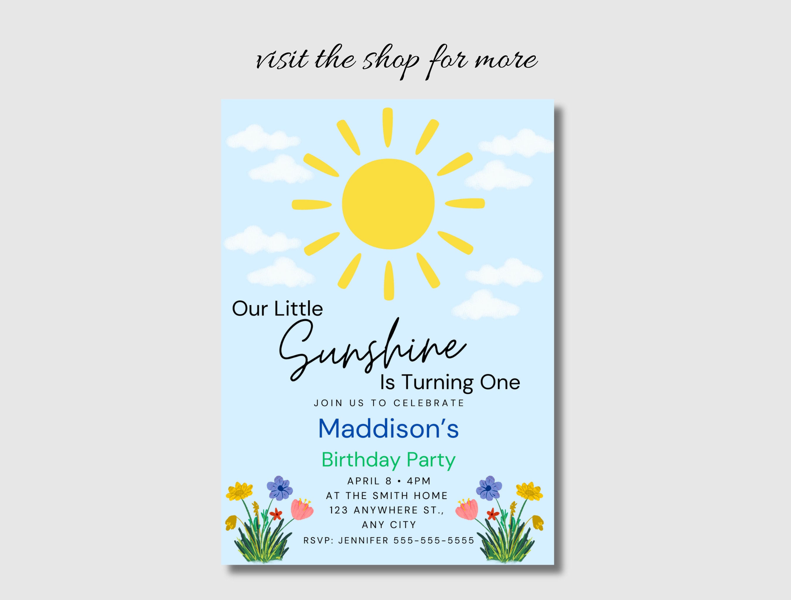 1st Trip Around the Sun Birthday Celebration Invitation, Birthday ...