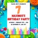 Editable Colored Pencil Invitation for 7th Birthday, 7 Year Old ...