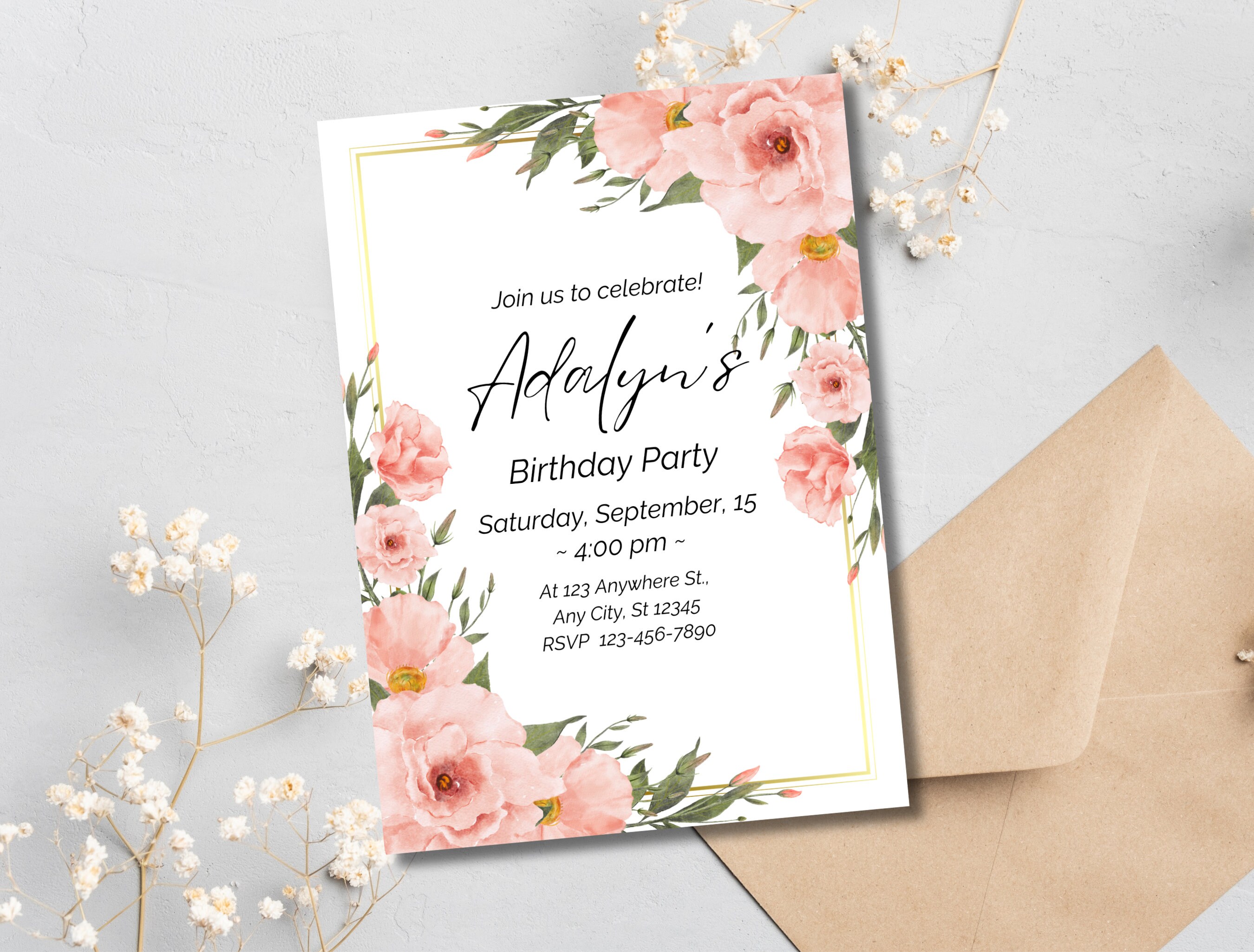 100th Birthday Party Invitation, Celebration Invites for Adults Canva ...