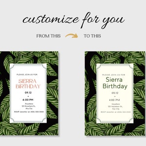 Editable Plant Invitation, Plant Lover Invitation, Birthday Invitation ...