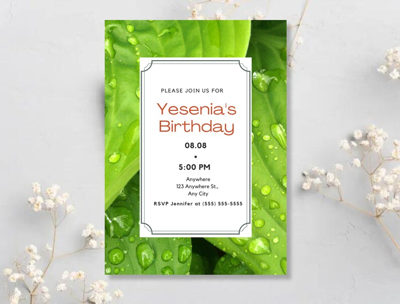 Digital Plant Birthday Invitation, Terrarium Birthday Party Invite ...