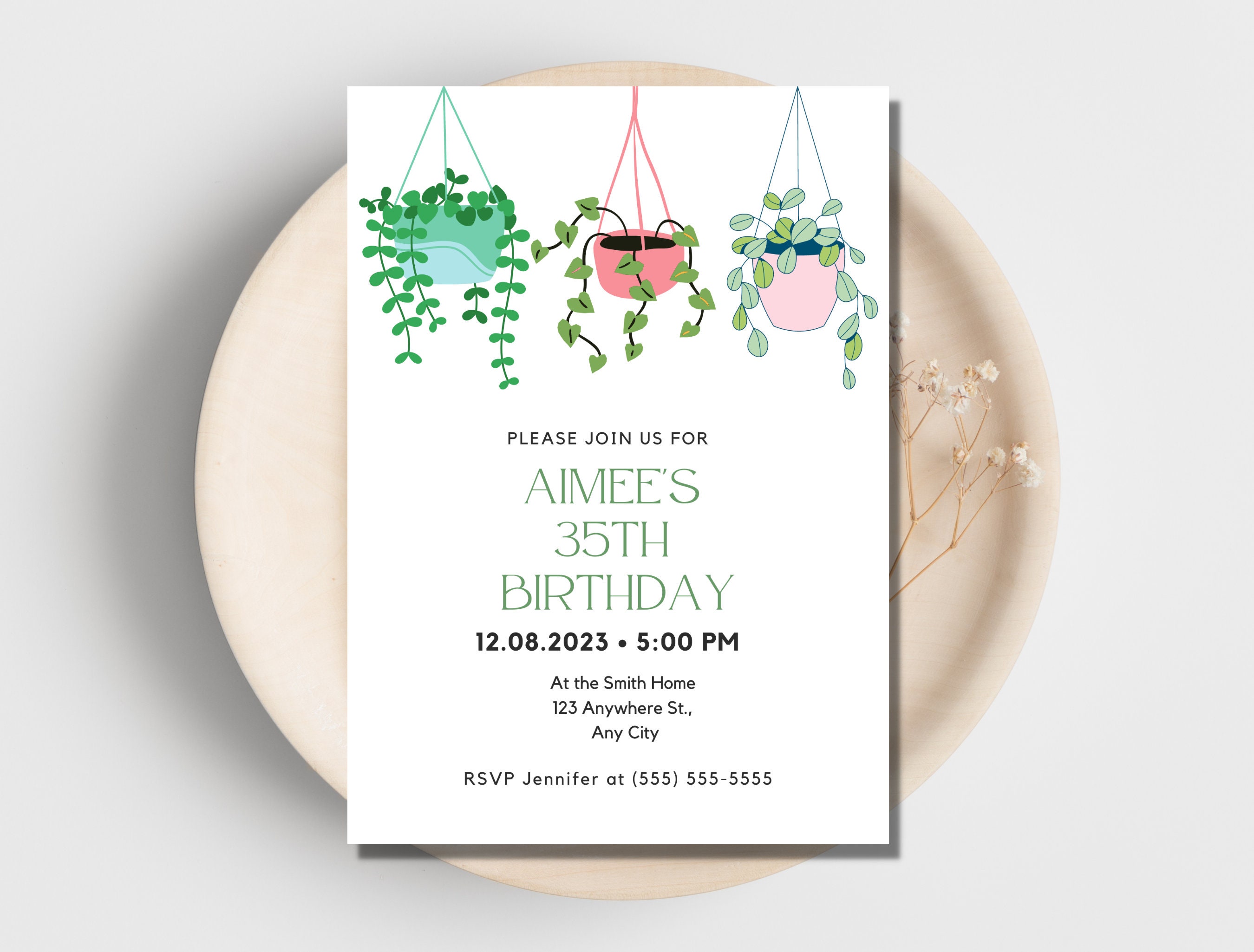 Editable Garden Party Invite, Gardening Birthday Invitation, Instant ...