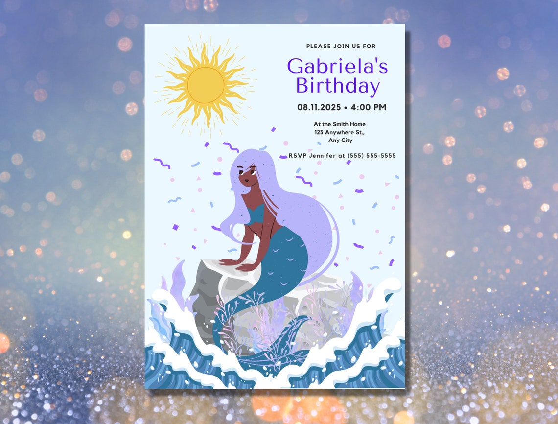 Mermaid Invitation Instant Download, Mermaid Invitation for Mermaid ...