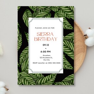 Editable Plant Invitation, Plant Lover Invitation, Birthday Invitation ...