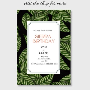 Editable Plant Invitation, Plant Lover Invitation, Birthday Invitation ...