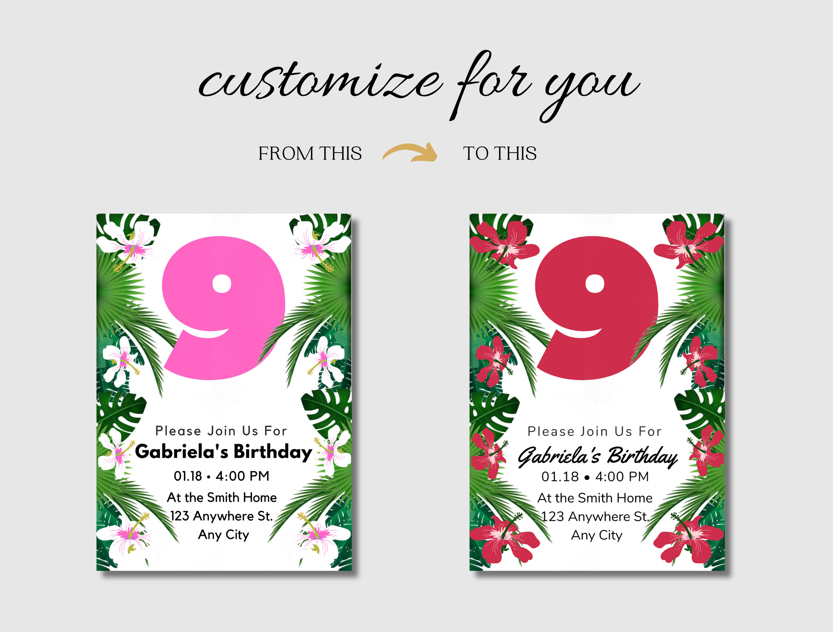 Editable Invitation for 9th Birthday Numbered Invitation Editable ...