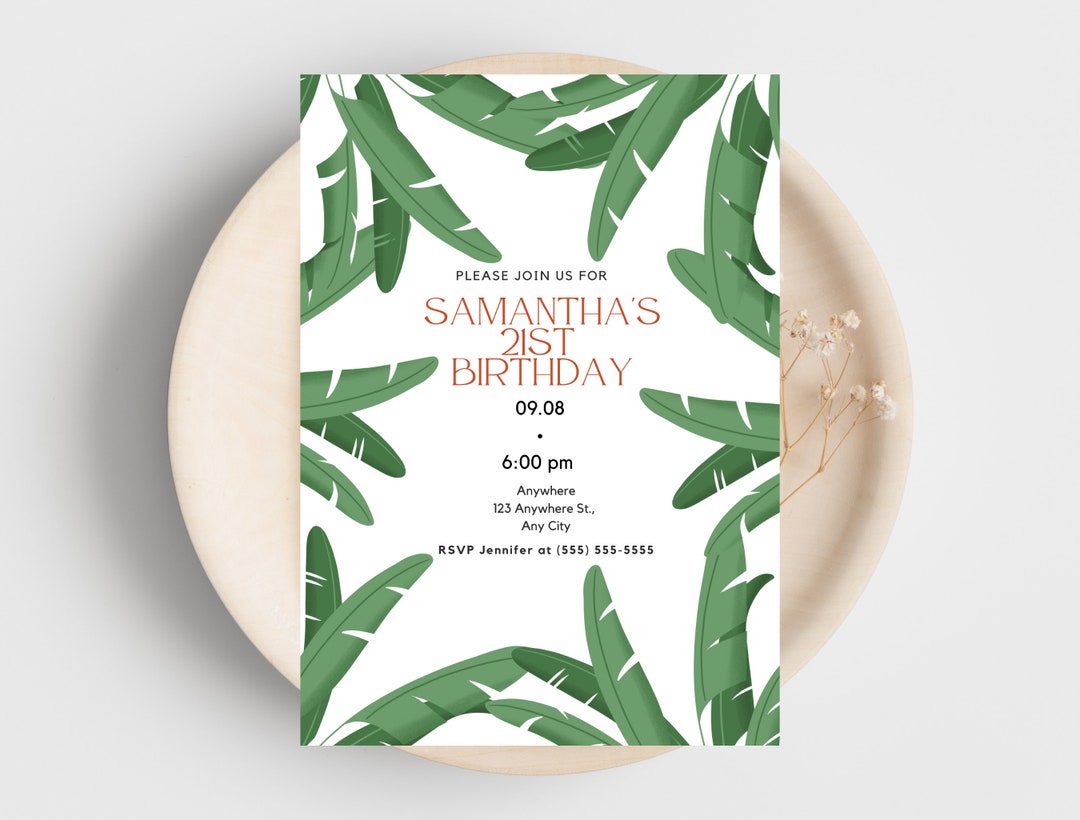 Digital Plant Birthday Invitation Terrarium Birthday Party - Etsy