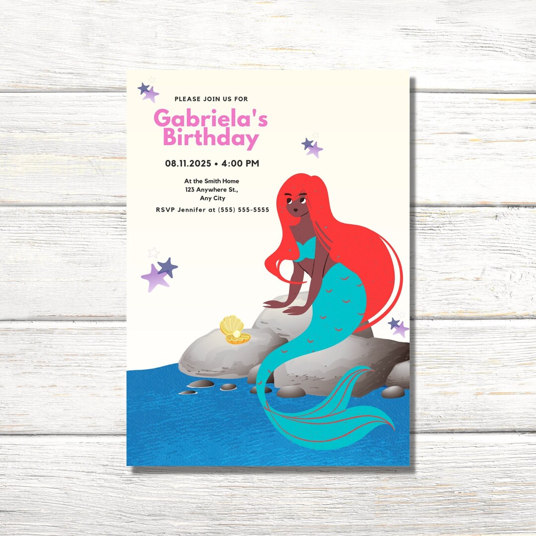 Mermaid Invitation Instant Download, Mermaid Invitation for Mermaid ...