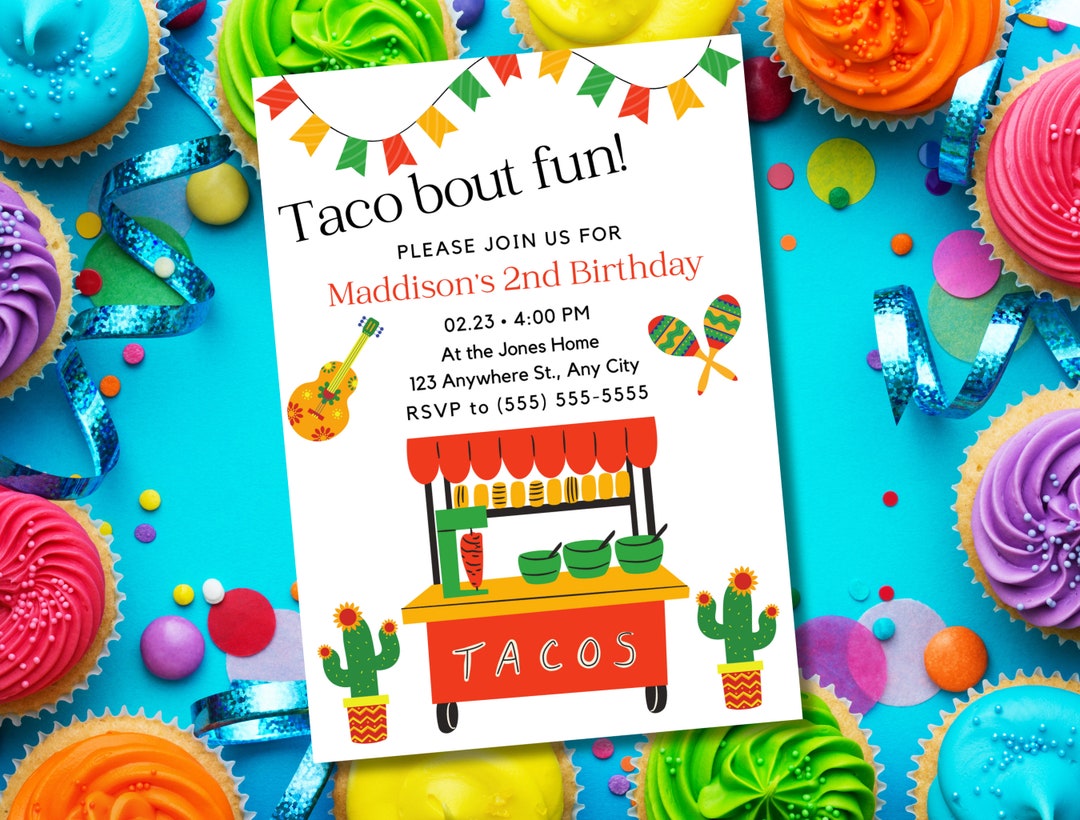 Mexican Fiesta Themed Invitation, Fiesta Editable Birthday Invitation ...