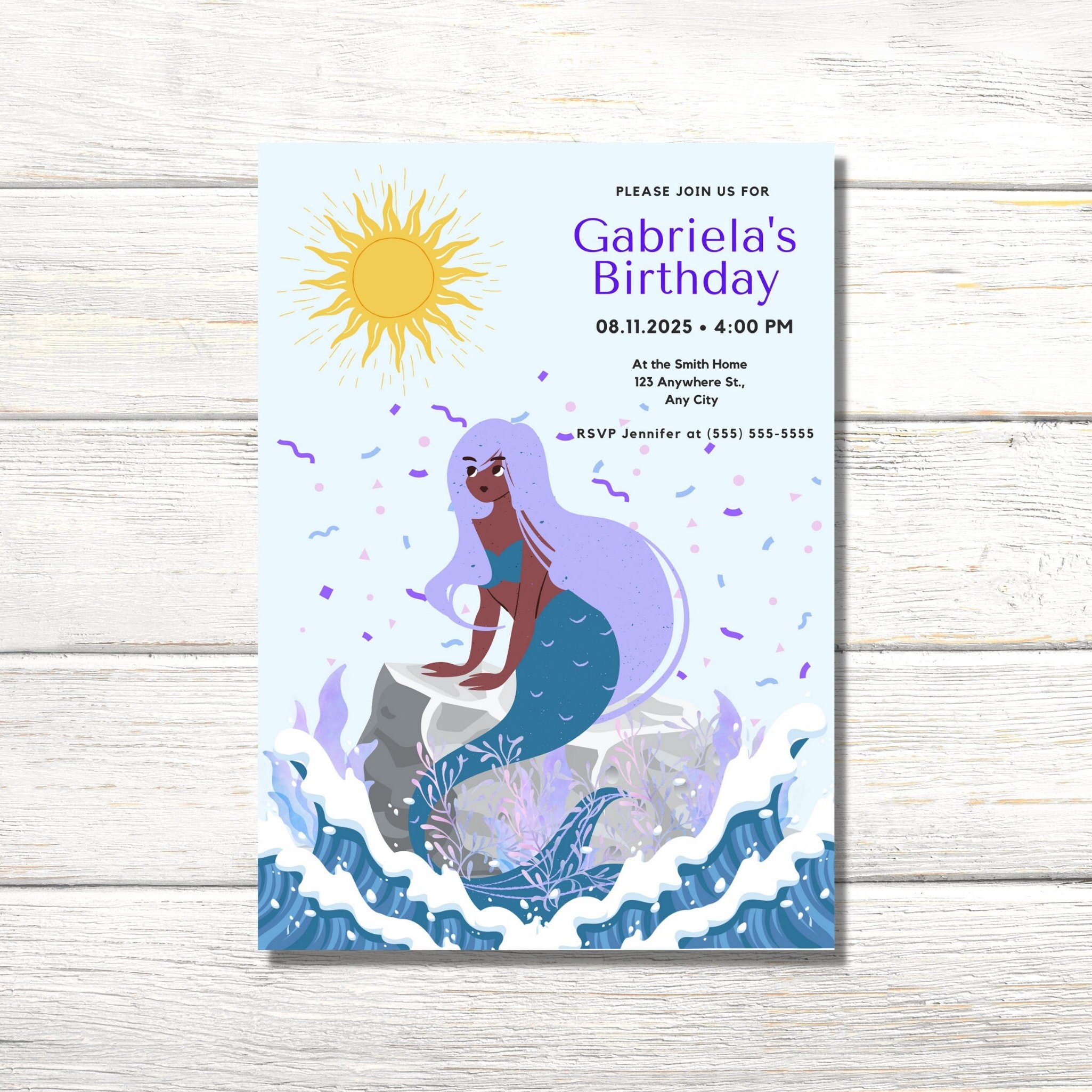 Mermaid Invitation Instant Download Mermaid Invitation - Etsy