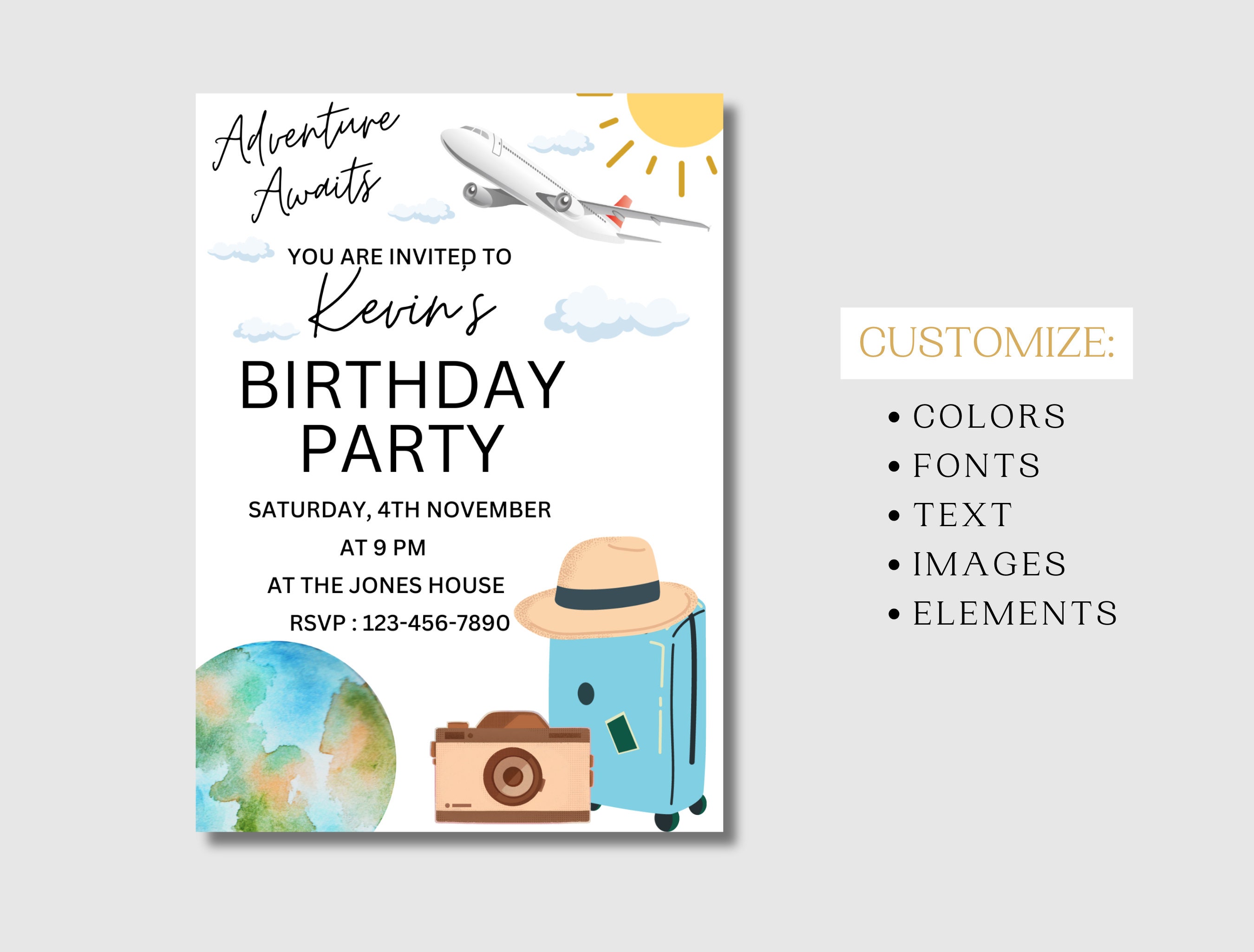 Adventure Awaits Editable Birthday Invitation, Adventure Invitation ...