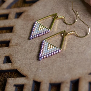 Beaded Triangle Earrings Geometric Beaded Earrings Bohemian Seed Bead ...