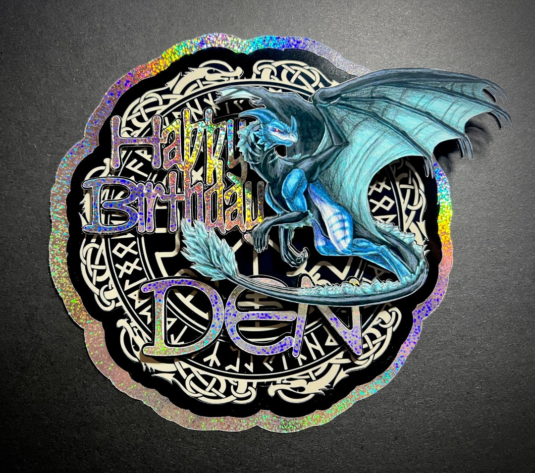 Dragon Cake Topper Personalised. Layered Glitter, Mirror, Holographic ...