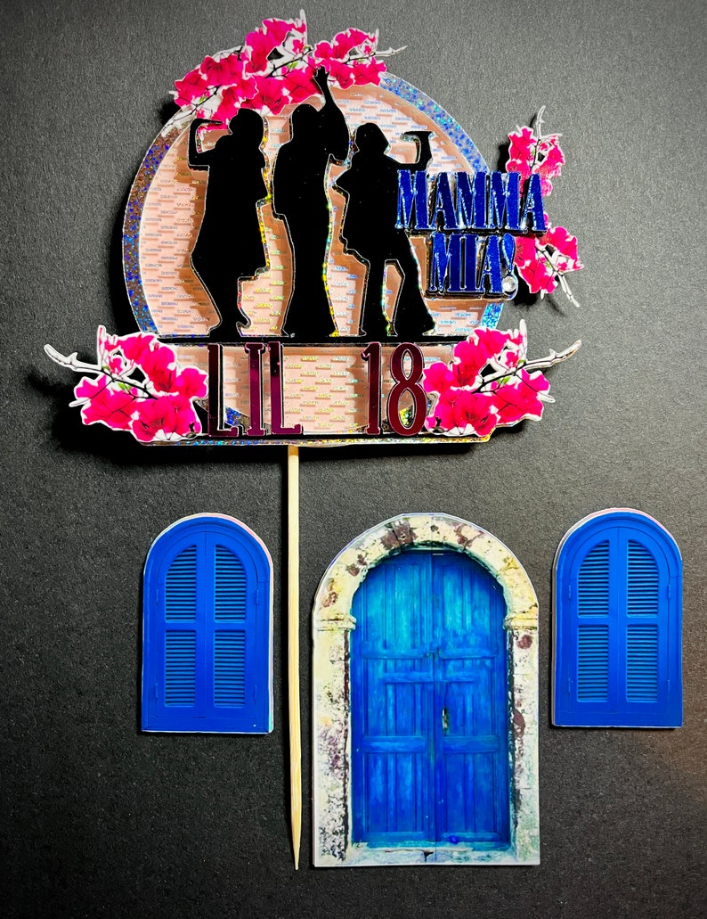 Mamma Mia Cake Topper Personalised. Layered Glitter, Mirror ...