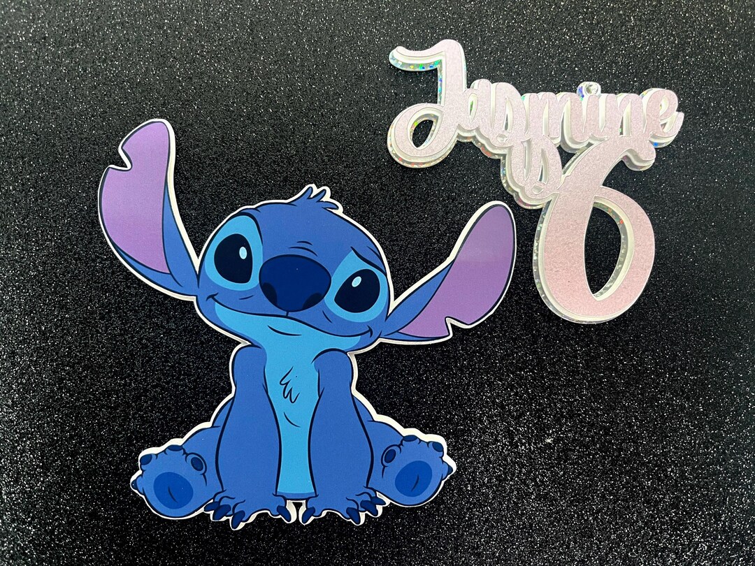 Stitch, Angel, Lilo Style Luxury Cake Topper Personalised. Layered ...
