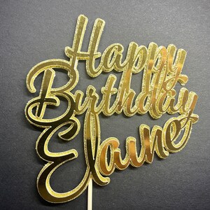 Luxury 2D Cake Topper Personalised. Double Layered Glitter, Mirror ...
