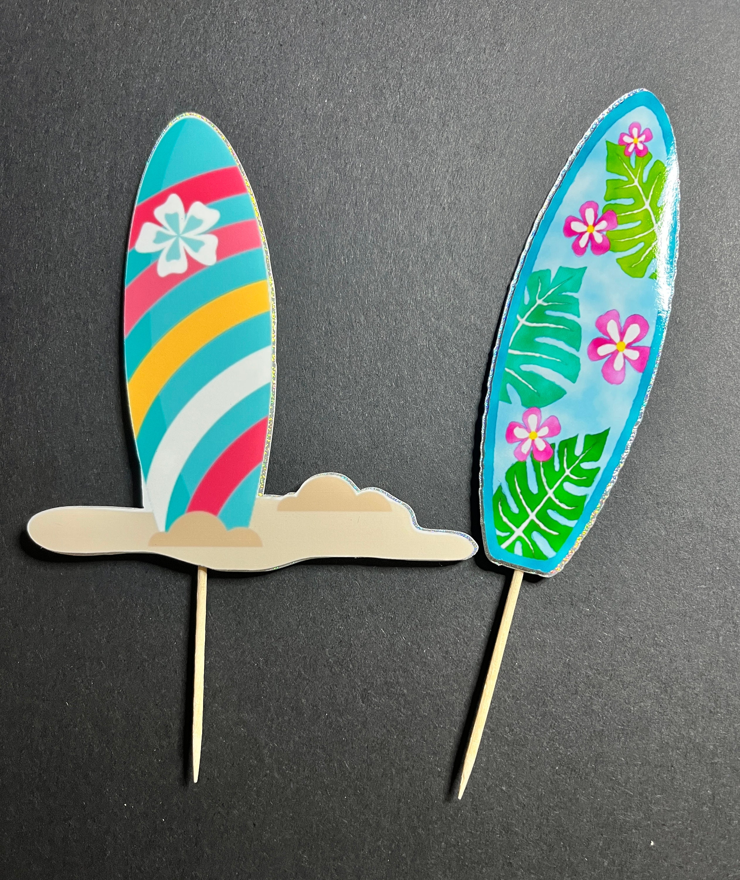 2 Surf Boards Cake Topper Luxury Double Layered Stitch Style - Etsy UK