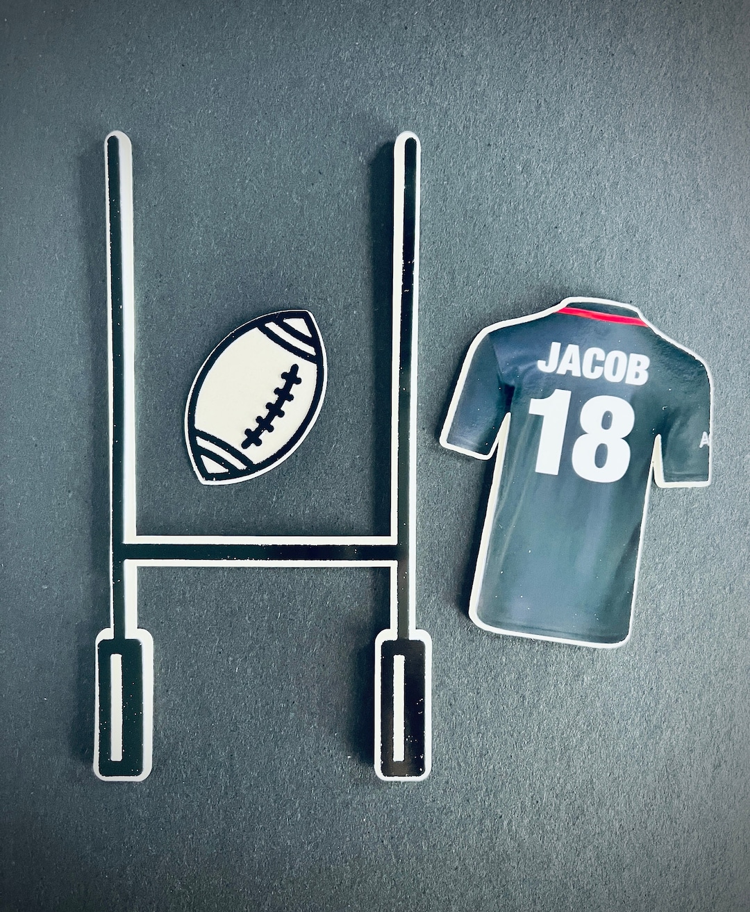 Rugby Cake Topper Luxury Double Layered Set. Personalised Rugby T-shirt ...