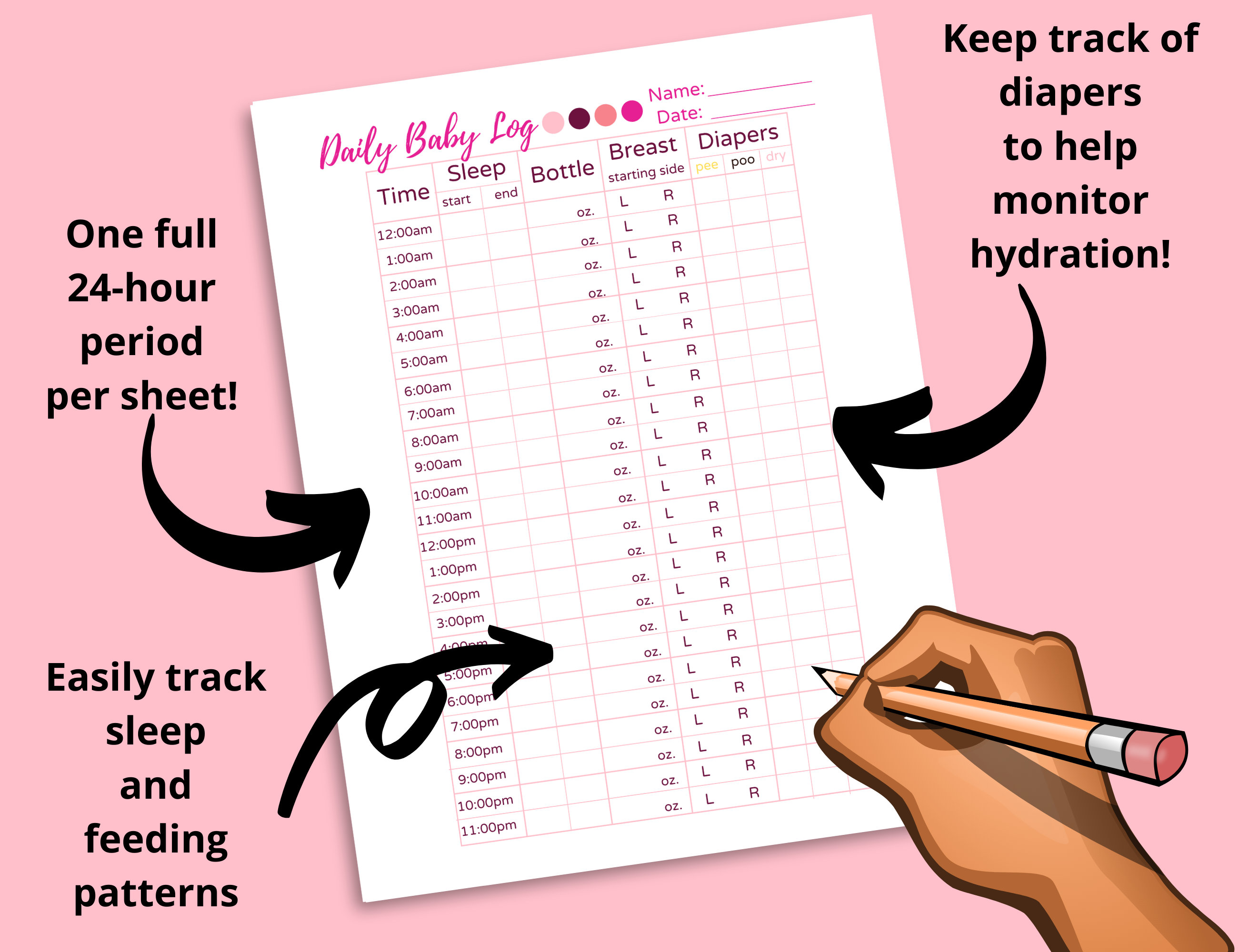 Printable Infant Care Log, Daily Infant Sheet, Daily Baby Tracker, Baby ...