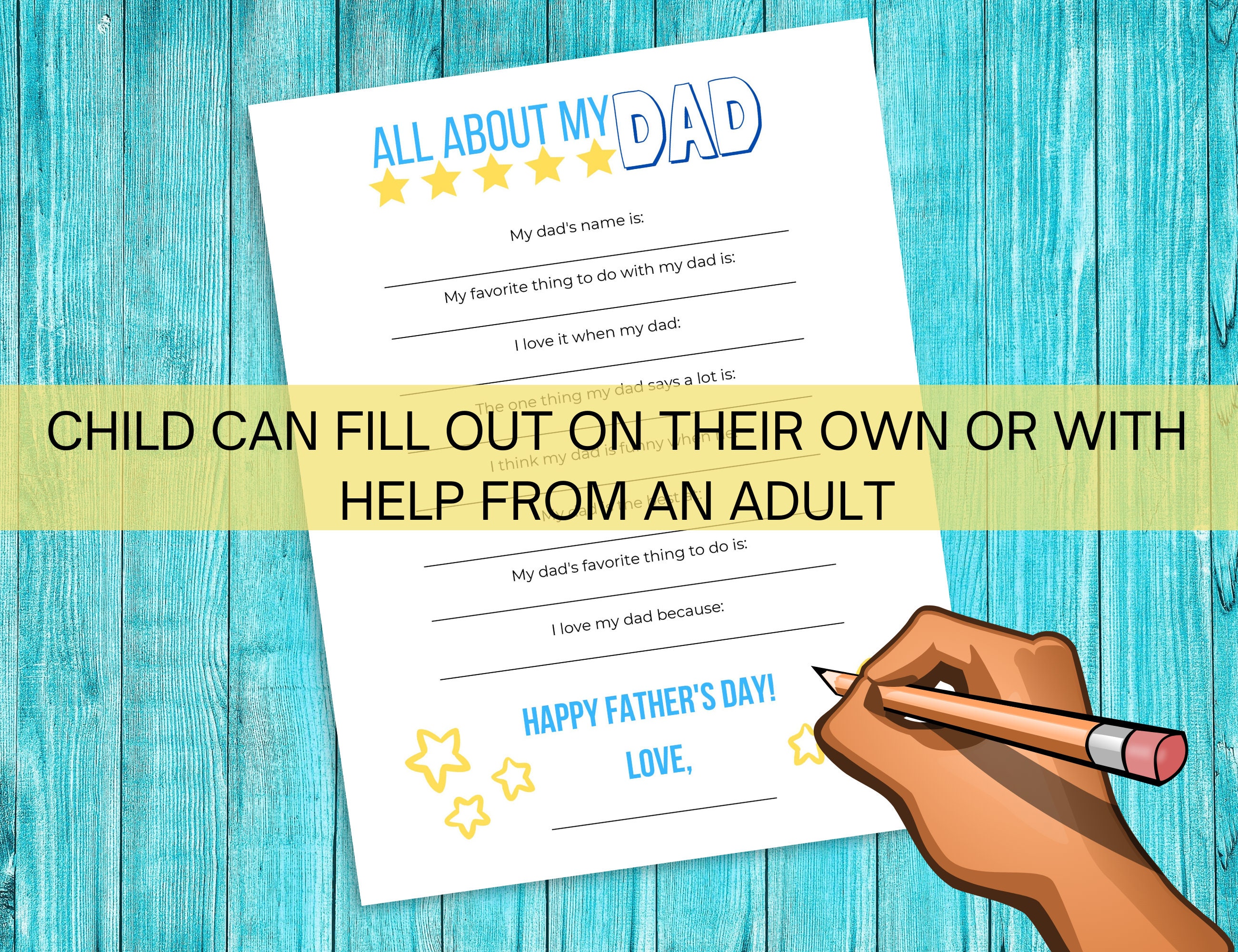 All About My Dad Father's Day Activity for Kids, Gift for Dad, Papa ...