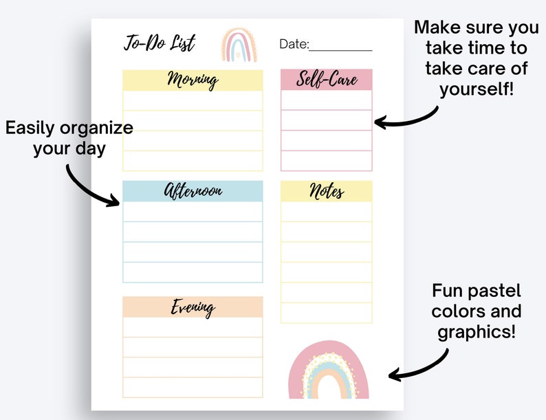 Printable to Do List | Instant Digital Download | Daily Schedule ...