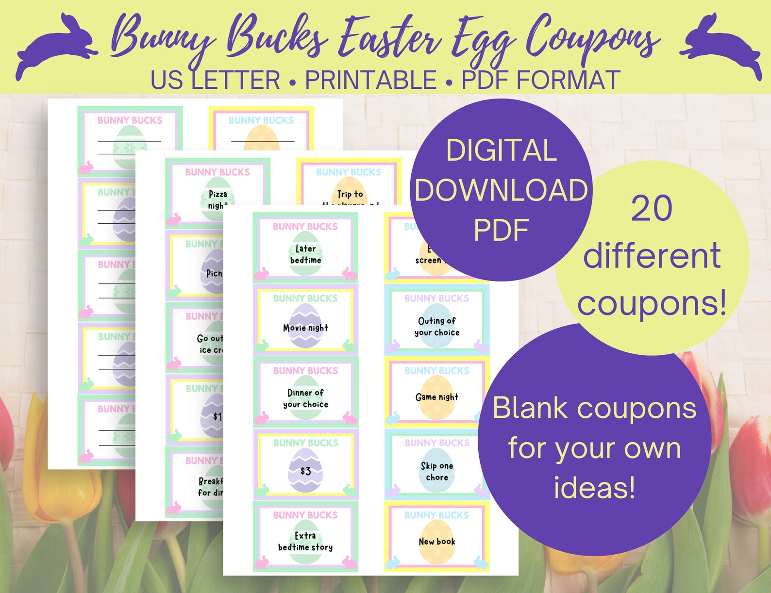 Bunny Bucks Printable Easter Egg Fillers | Egg Stuffers | Easter Basket ...