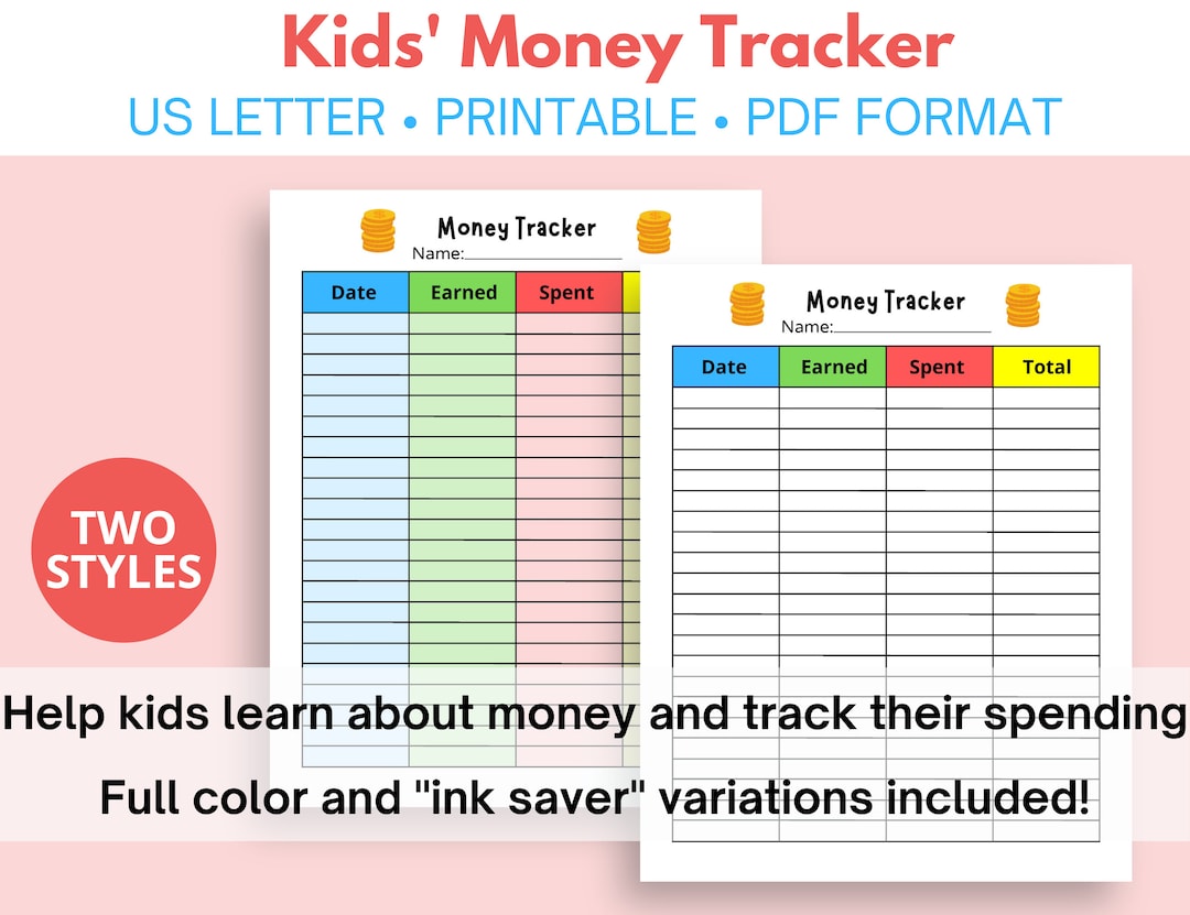 Kids Allowance Tracker | Spending Tracker | Savings Tracker | Kids ...