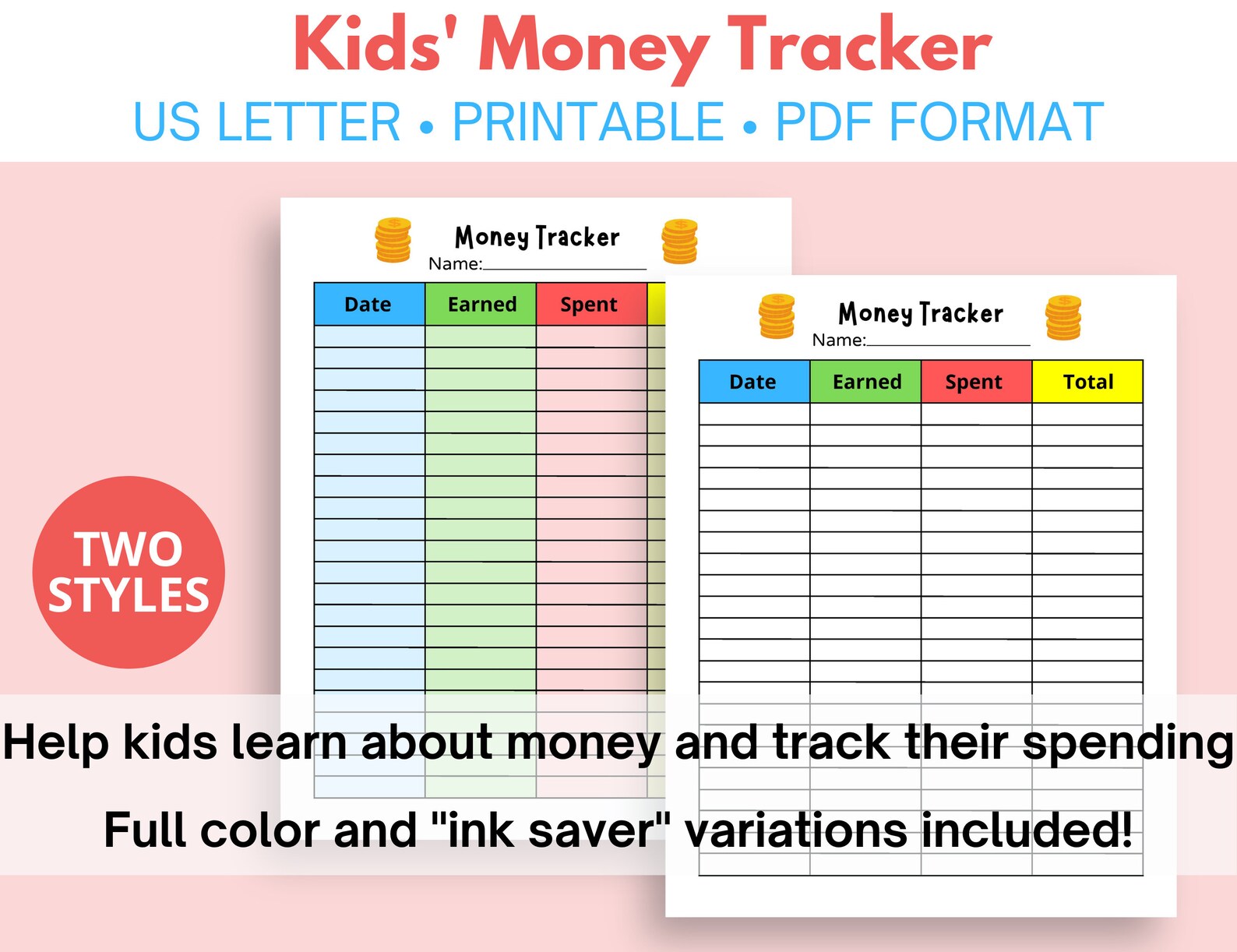 Kids Allowance Tracker | Spending Tracker | Savings Tracker | Kids ...