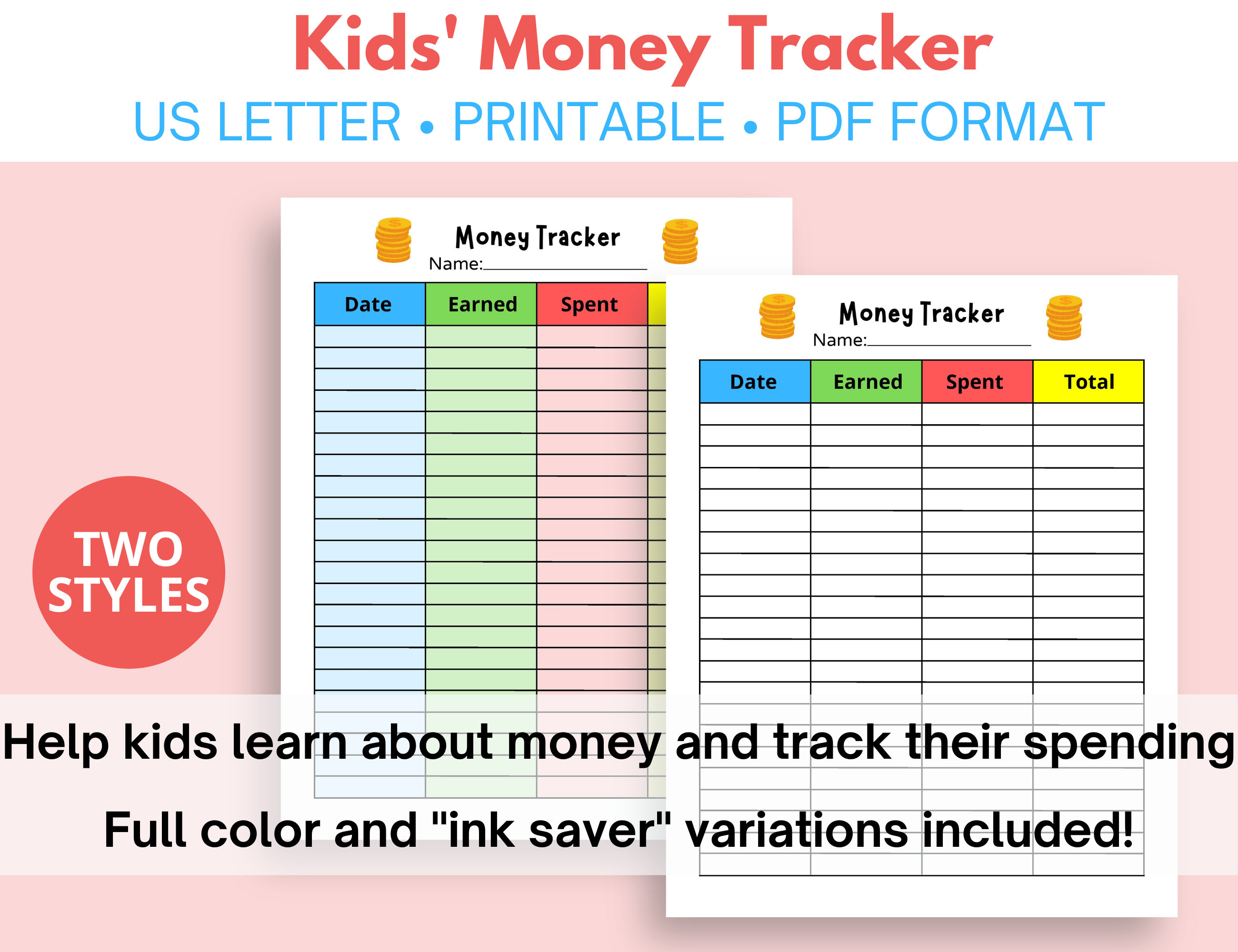 Kids Allowance Tracker | Spending Tracker | Savings Tracker | Kids ...