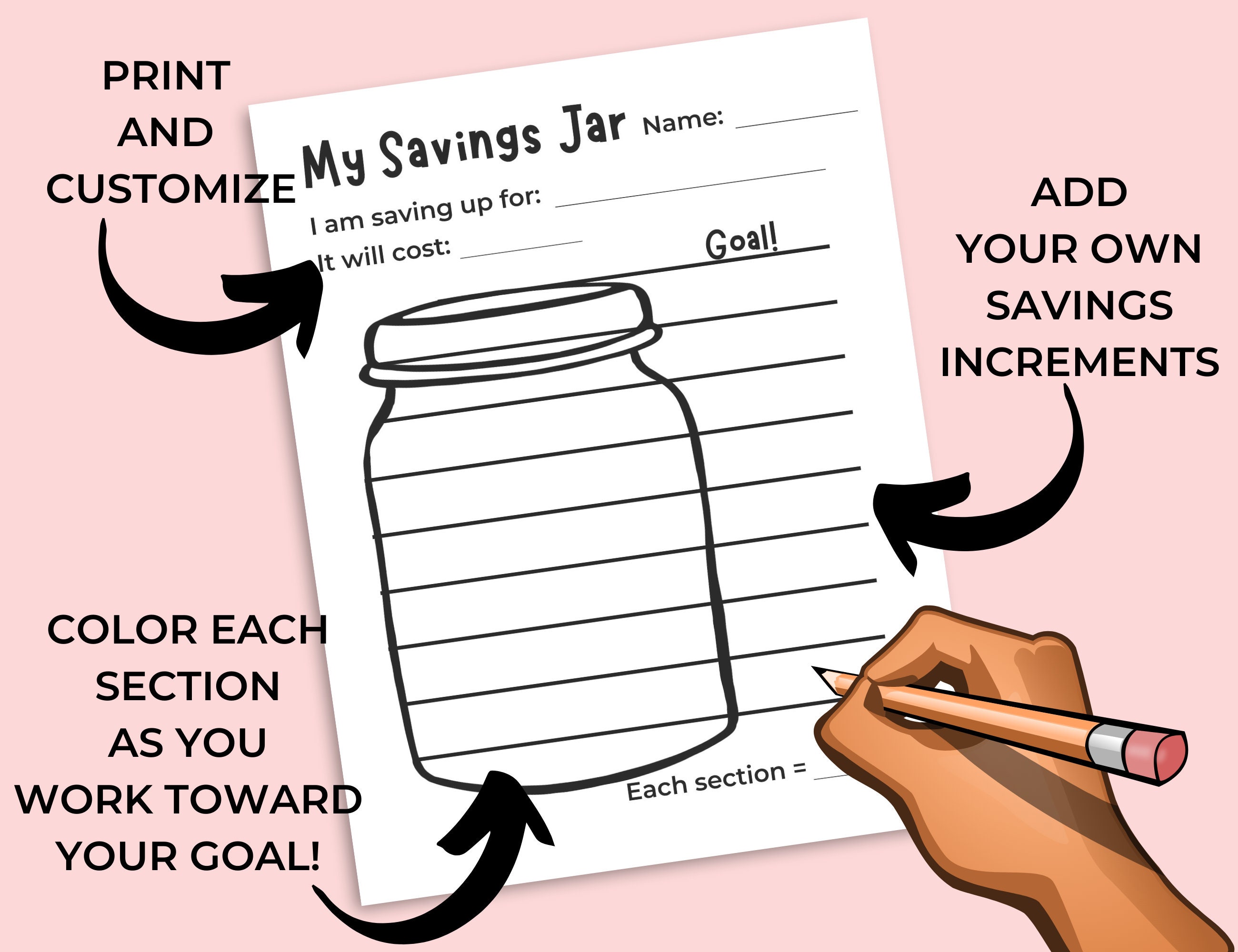 Kids' Savings Tracker Printable | Savings Challenge | Money Tracker ...
