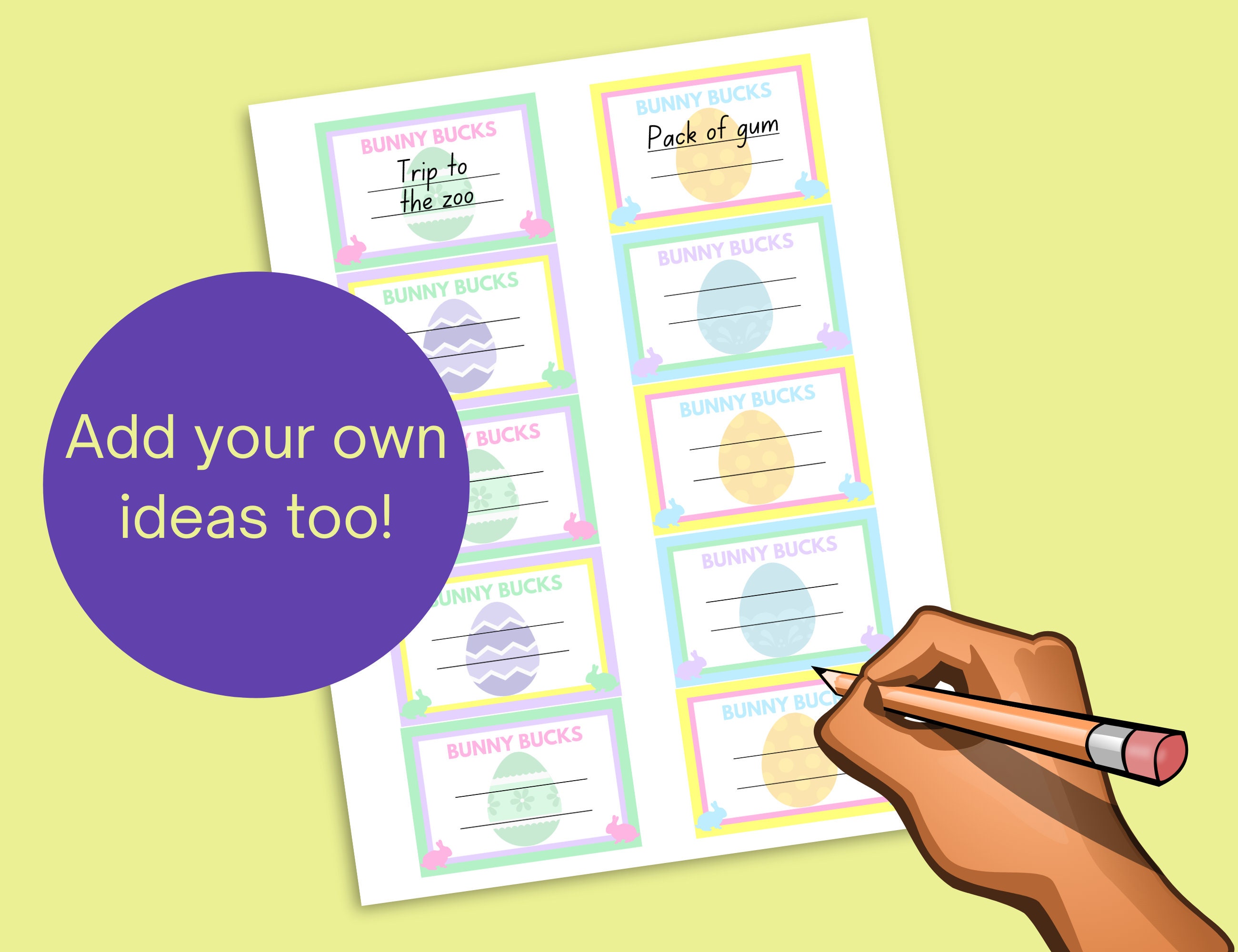 Bunny Bucks Printable Easter Egg Fillers | Egg Stuffers | Easter Basket ...