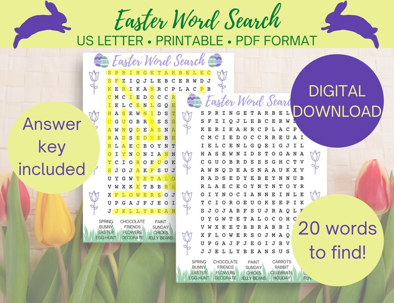 Easter Word Search Printable | Spring Word Search | Easter Activity ...