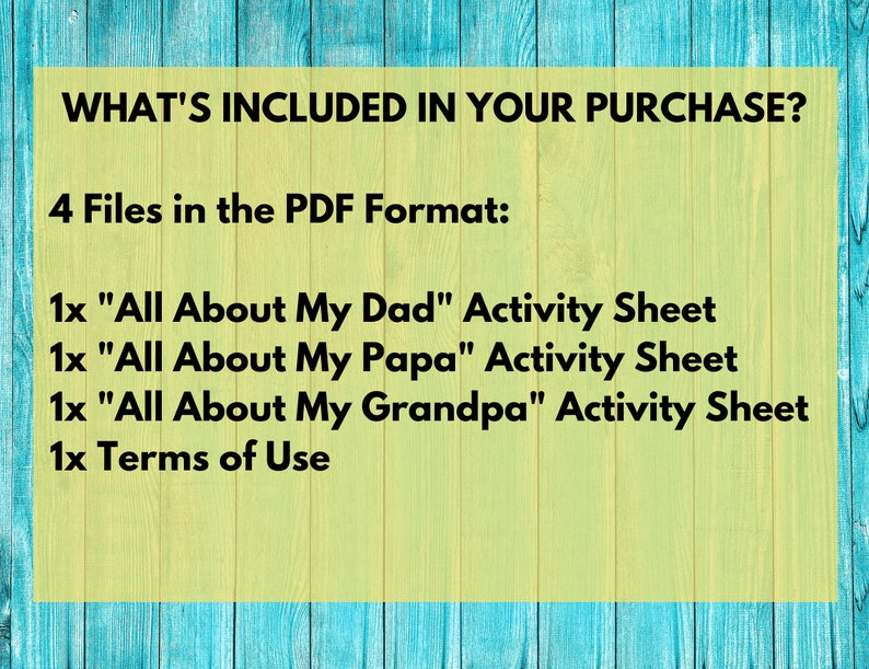 All About My Dad Father's Day Activity for Kids, Gift for Dad, Papa ...