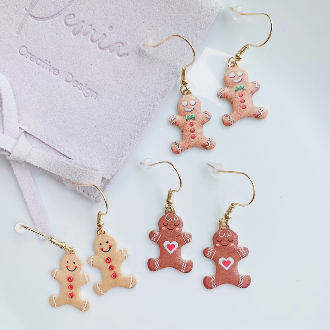 Gingerbread Man Earrings, Christmas Earrings, Stocking Stuffer ...